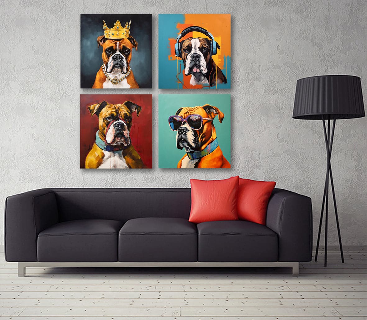 Framed 4 Panels - Boxer – Love Print & Free shipping NZ