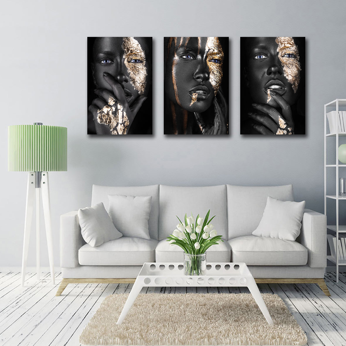Framed 3 Panels - Fashion Portraits – Love Print & Free shipping NZ