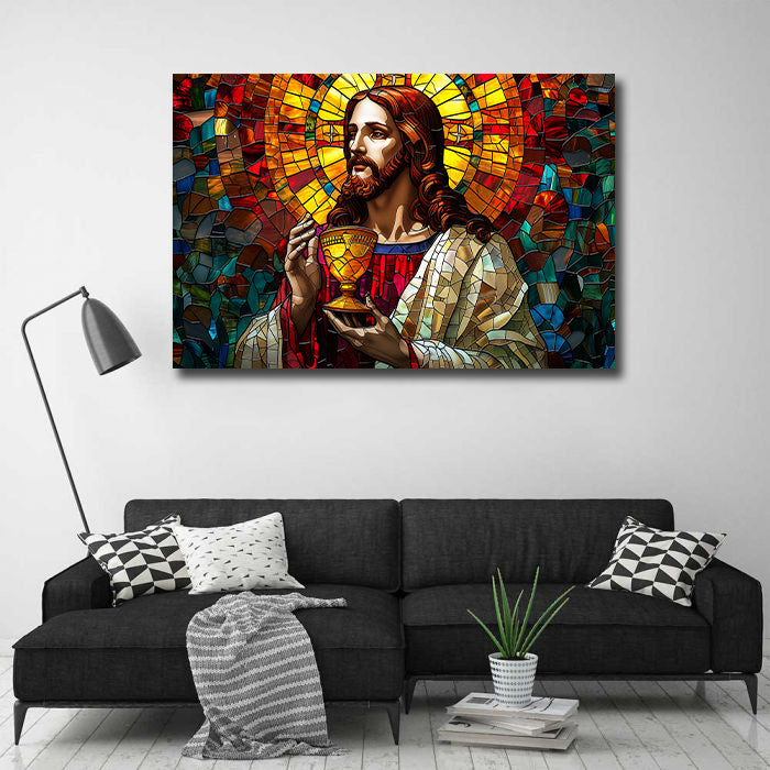 Pine Stretched Framed 1 Panel - Jesus – Love Print & Free shipping NZ