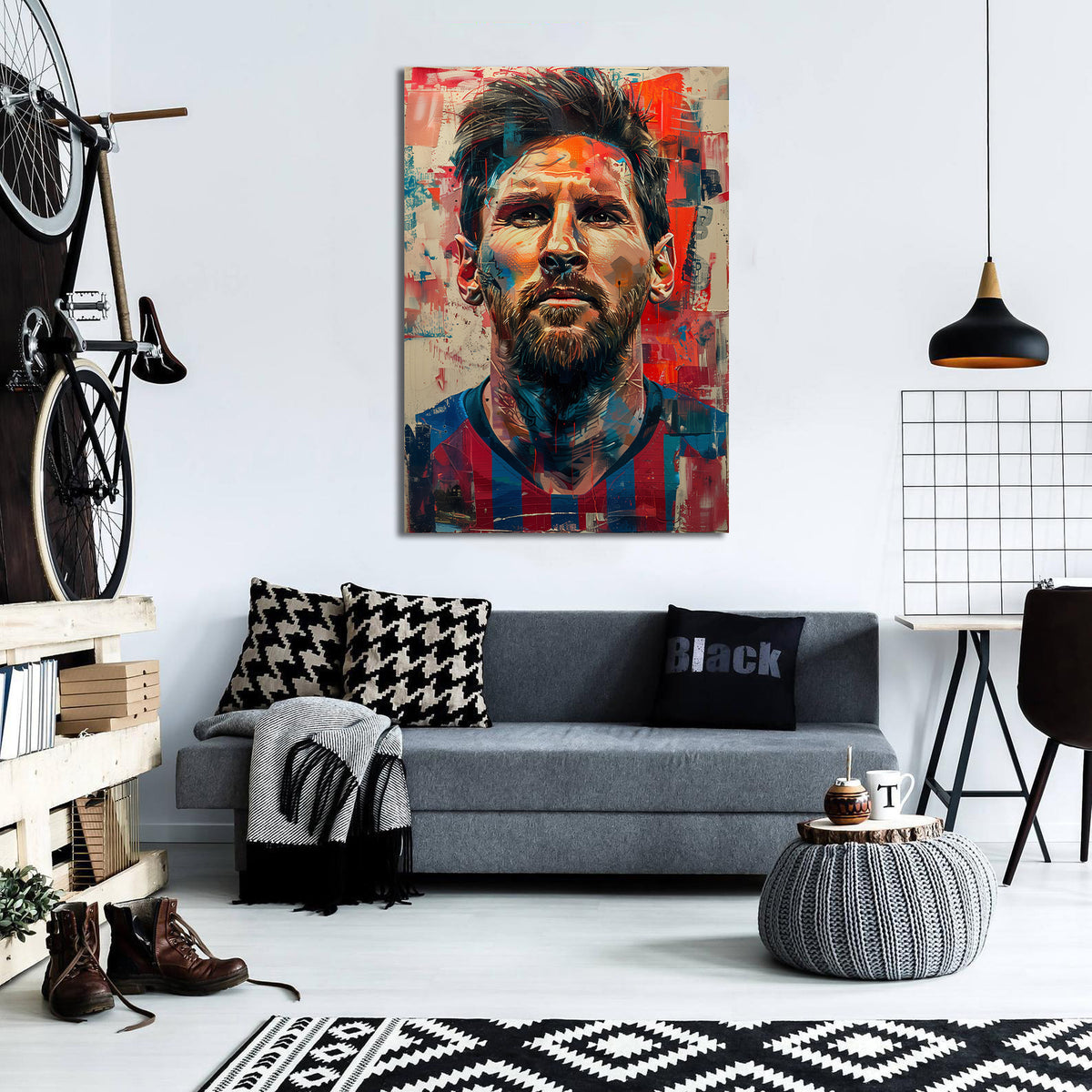Framed 1 Panel - Lionel Messi – Love Print & Free shipping NZ