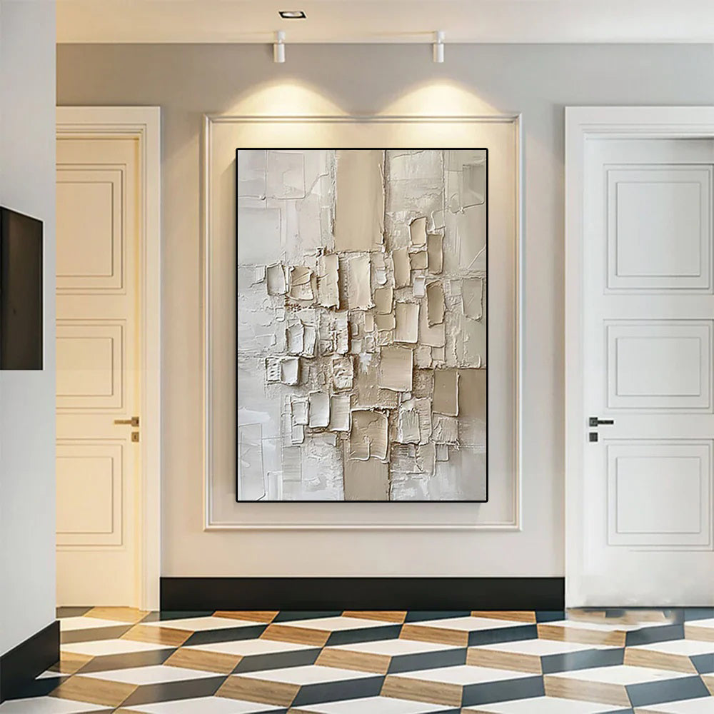 Hand Made Painting Stretched 1 Panel - Modern Beige Textured – Love ...