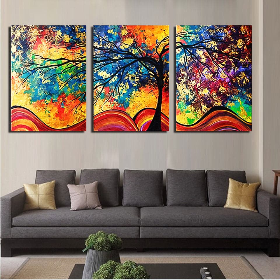 Framed 3 Panels - Tree – Love Print & Free shipping NZ