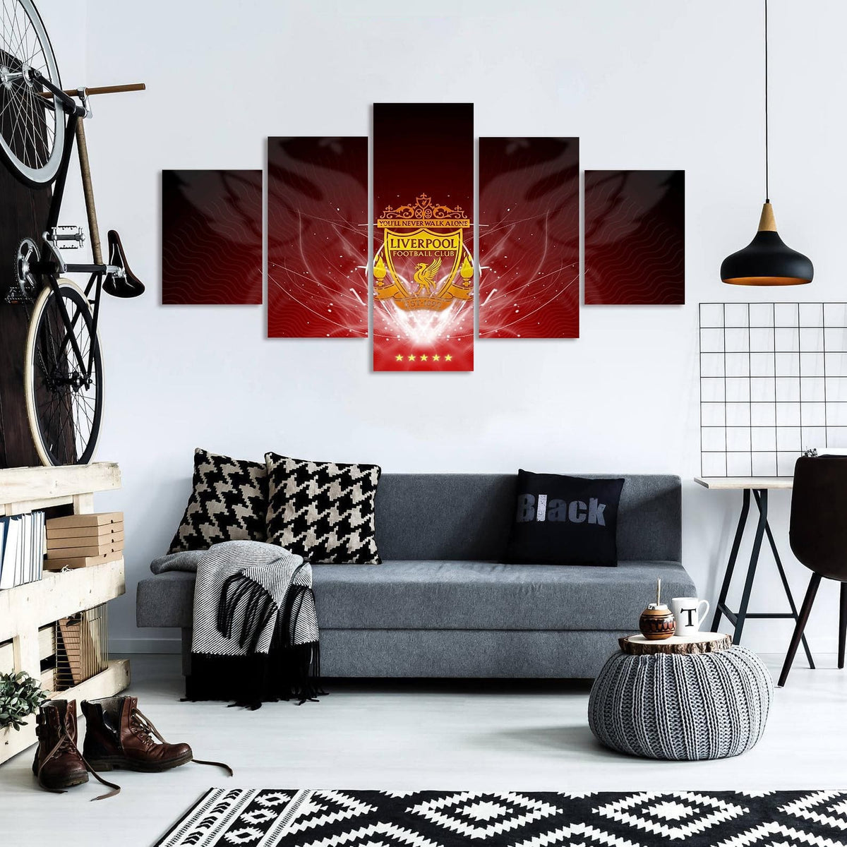 Framed 5 Panels - Liverpool Club – Love Print & Free shipping NZ