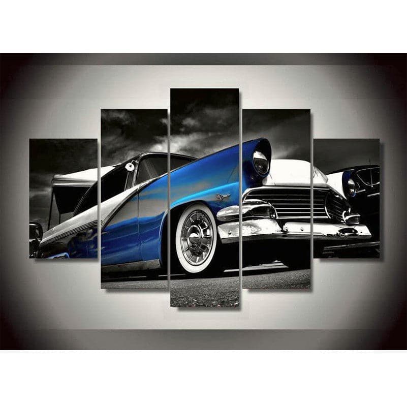 Classic Vehicles Canvas Wall Art Print Poster | Home Decor | Stretched ...