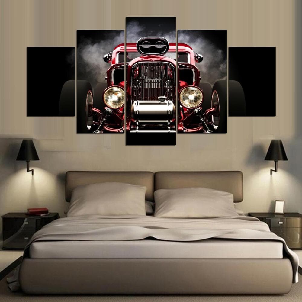 Classic Vehicles Canvas Wall Art Print Poster | Home Decor | Stretched ...