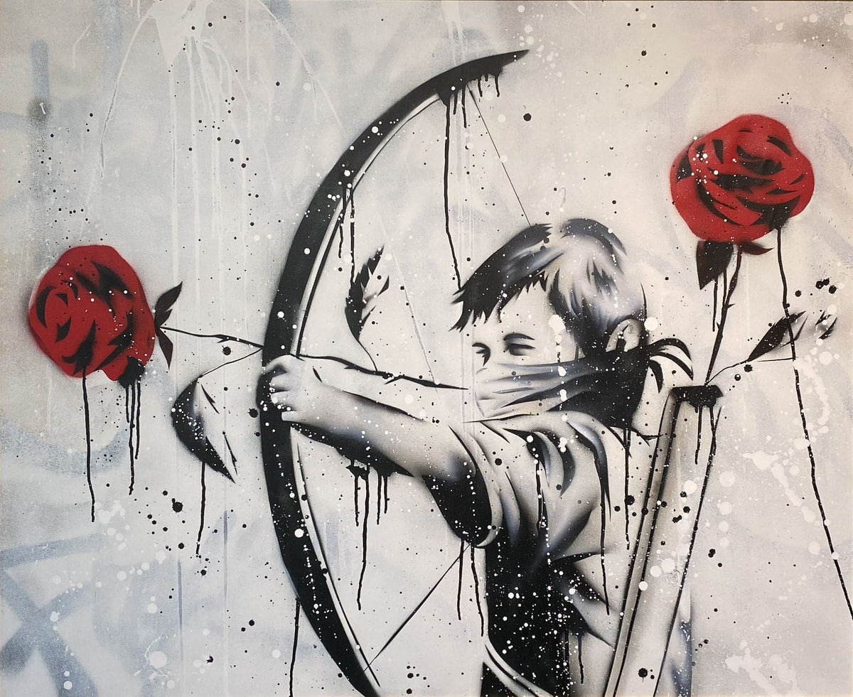 1 Panel - Banksy Kid With Bow And Rose Arrow Street Art Prints – Love ...