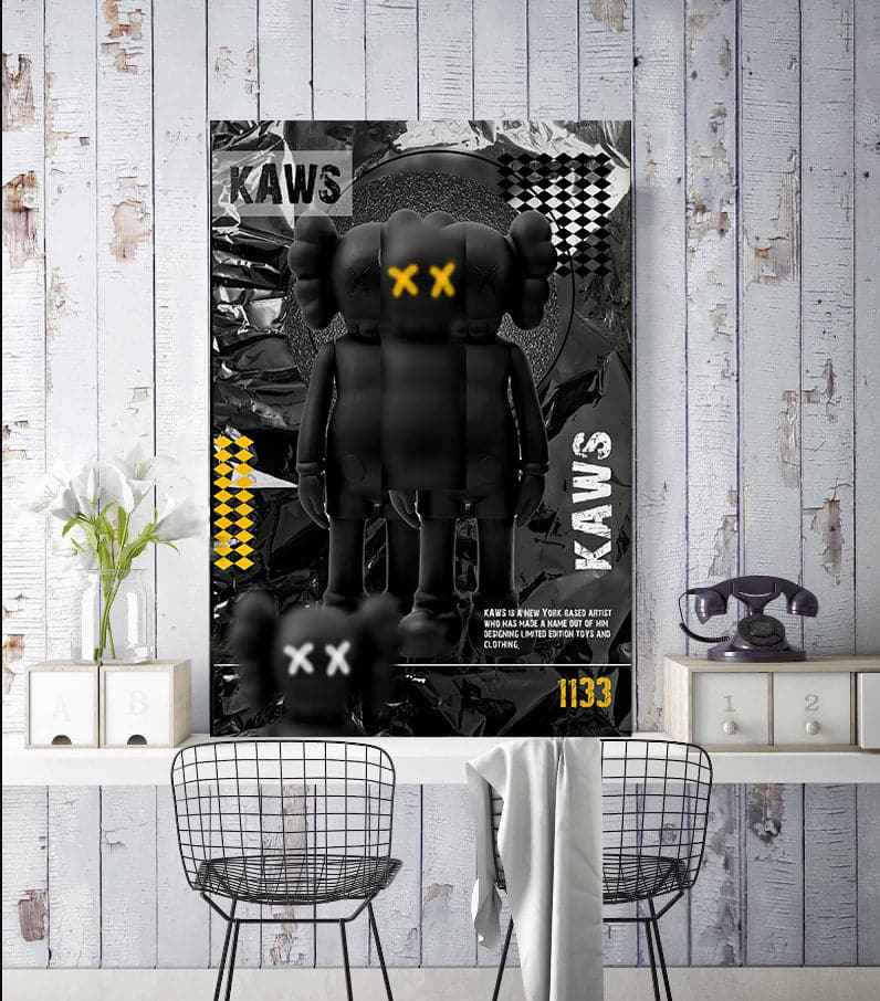 Pine Stretched Framed 1 Panel - Kaws – Love Print & Free shipping NZ