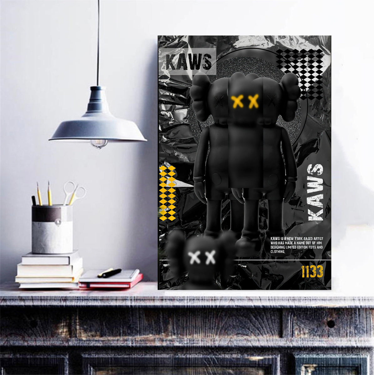 Pine Stretched Framed 1 Panel - Kaws – Love Print & Free shipping NZ
