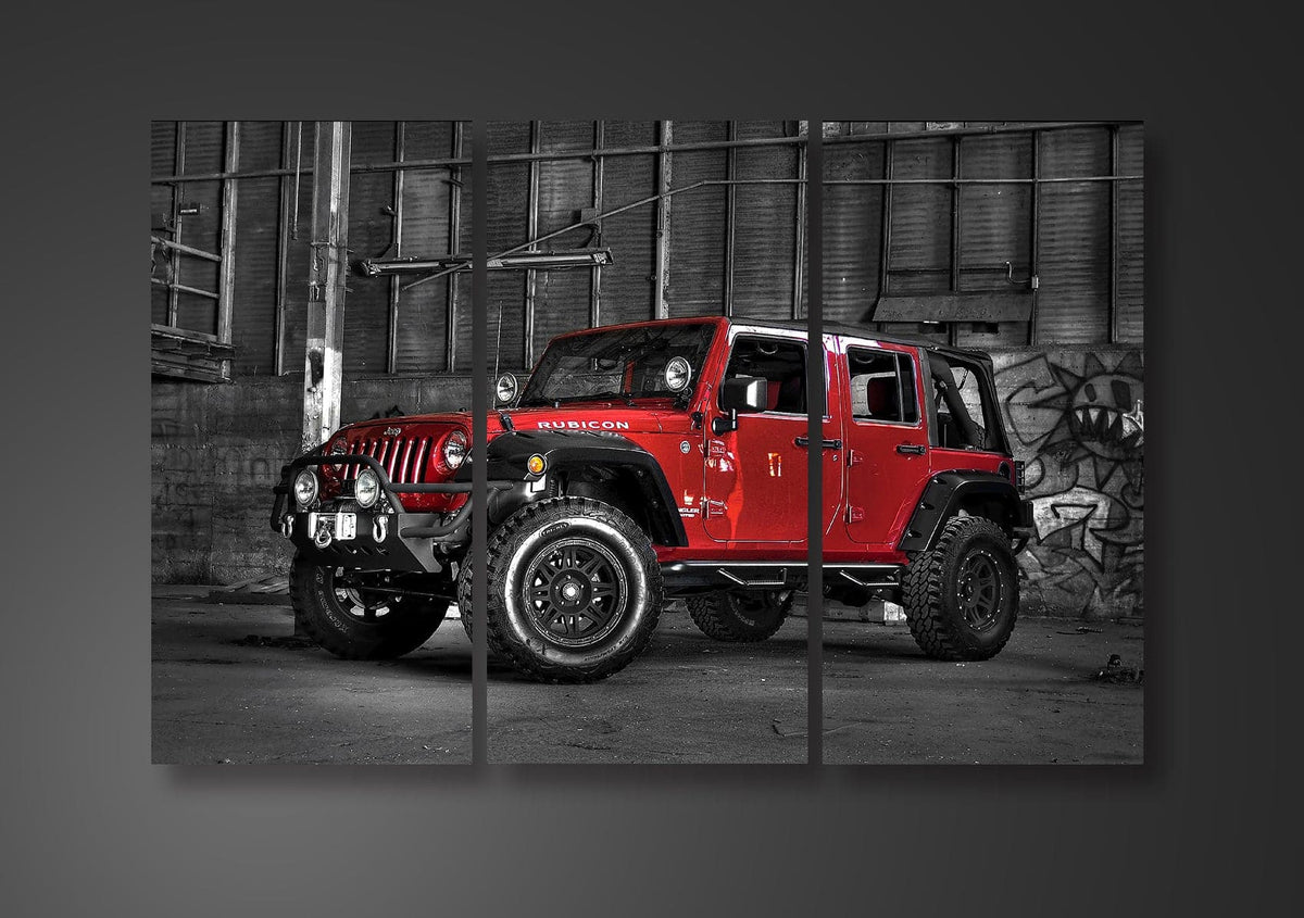 Pine Stretched Framed 3 Panels - Jeep Wrangler – Love Print & Free ...