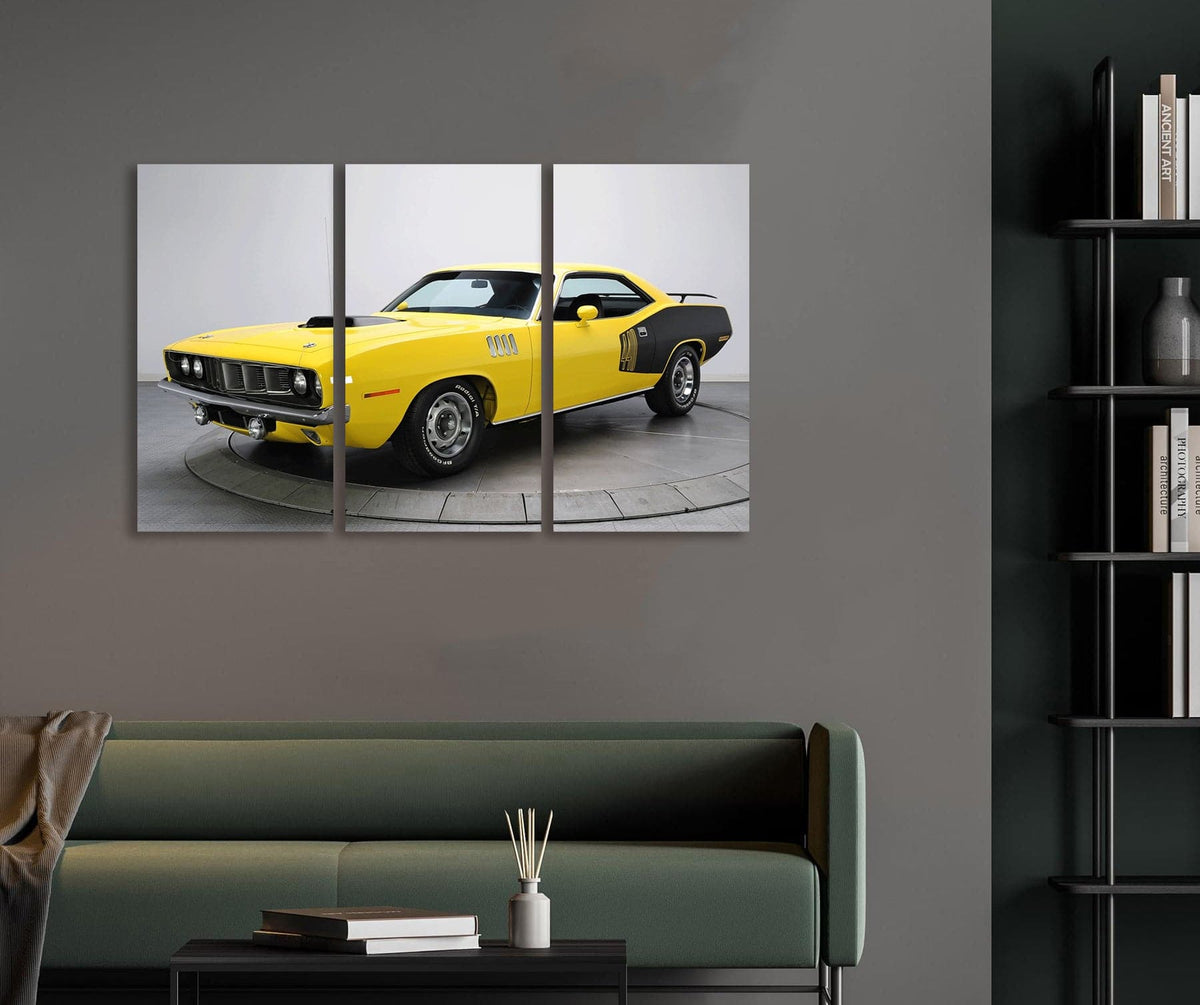 Pine Stretched Framed 3 Panels - 1971 Plymouth Cuda – Love Print & Free ...