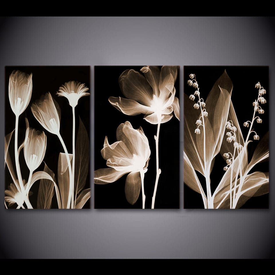 Framed 3 Panels - Flower – Love Print & Free shipping NZ