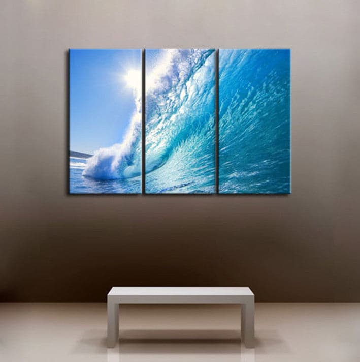 Framed 3 Panels - Wave – Love Print & Free shipping NZ