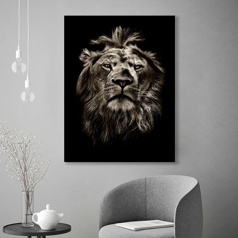 Framed 1 Panel - Lion – Love Print & Free shipping NZ